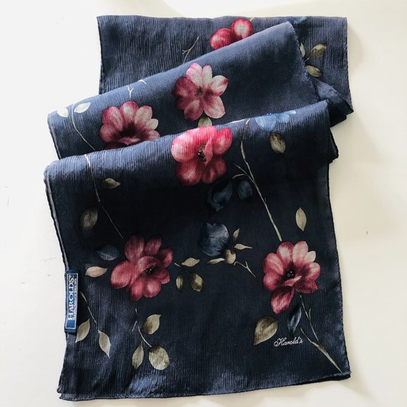 Harold's | Accessories | Vintage Harolds Silk Floral Scarf | Poshmark